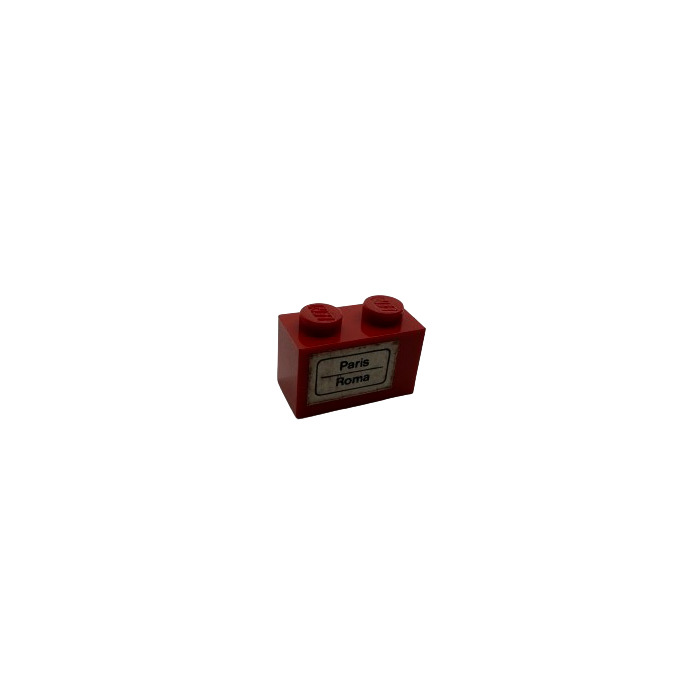 LEGO Brick 1 x 2 with 'Paris - Roma' Sticker with Bottom Tube (3004 ...