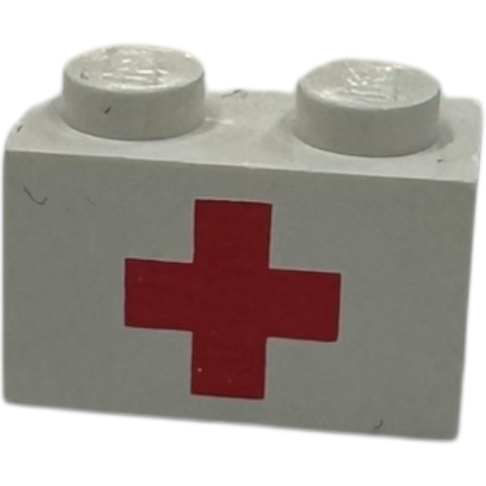 LEGO Brick 1 x 2 with Red Cross without Bottom Tube (3065) | Brick Owl