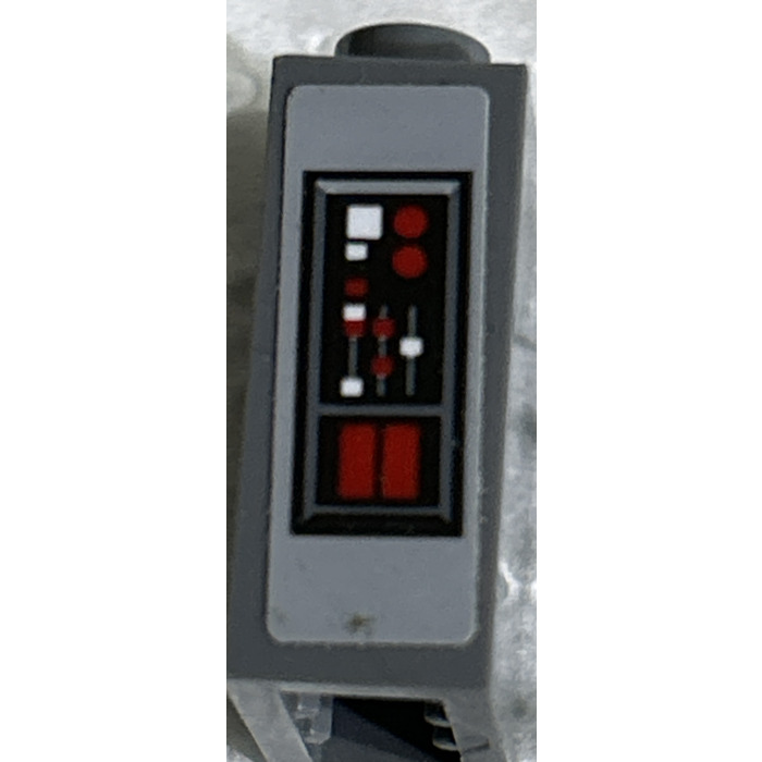 LEGO Brick 1 x 2 x 2 with Dark Red and White Buttons Pattern Sticker ...