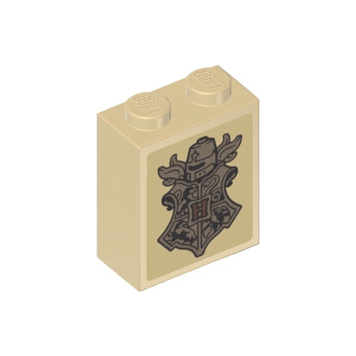 LEGO Brick 1 x 2 x 2 with Hogwarts Crest, Helmet and Plume Feathers ...