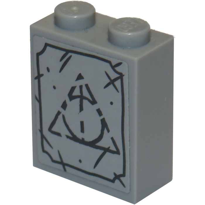 LEGO Brick 1 x 2 x 2 with Triangle Tombstone Sticker with Inside Stud ...