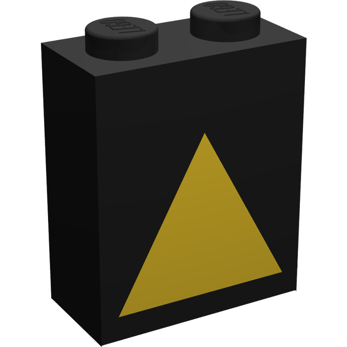 LEGO Brick 1 x 2 x 2 with Yellow Triangle with Inside Axle Holder (3245 ...