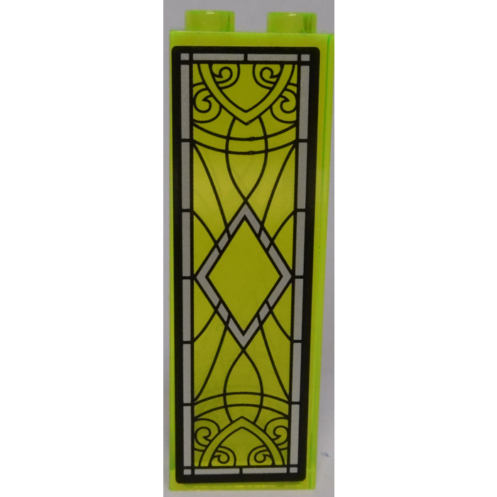 LEGO Brick 1 x 2 x 5 with Black and White Stained Glass with Diamond ...