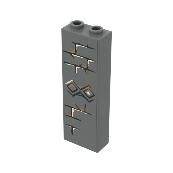 LEGO Brick 1 x 2 x 5 with Bricks and Diamonds Sticker with Stud Holder ...