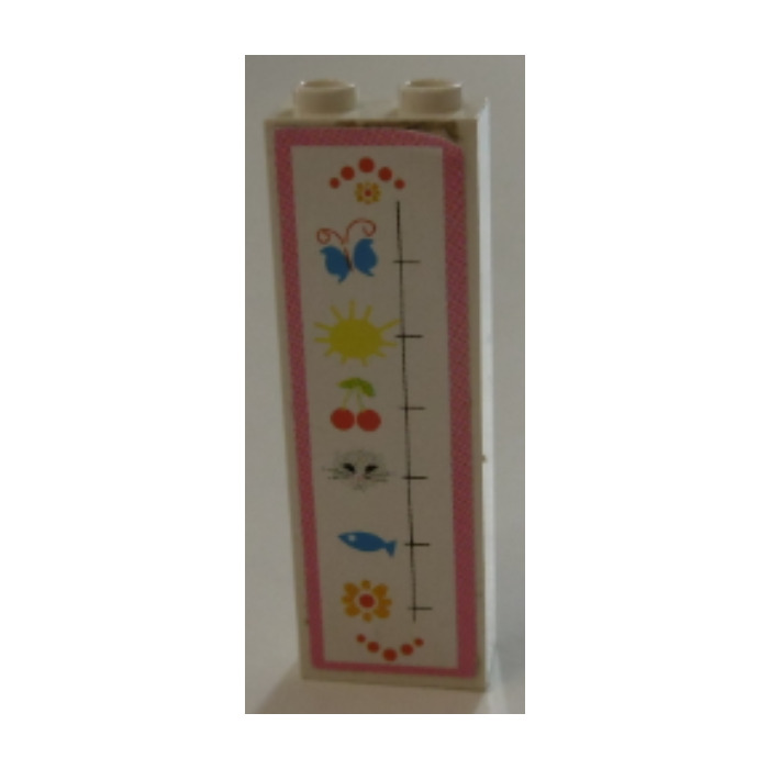 LEGO Brick 1 x 2 x 5 with Growth Chart, Butterfly Sticker with Stud ...