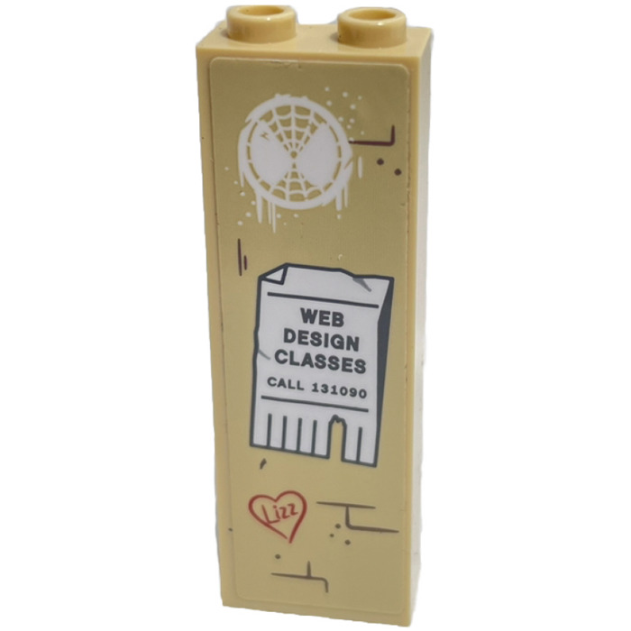 LEGO Brick 1 x 2 x 5 with ‘WEB DESIGN CLASSES’ Poster Sticker with Stud ...