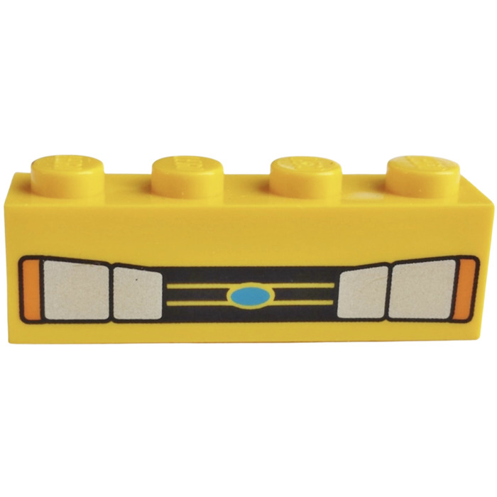 LEGO Brick 1 x 4 with Car Headlights and Blue Oval (83009 / 83088 ...