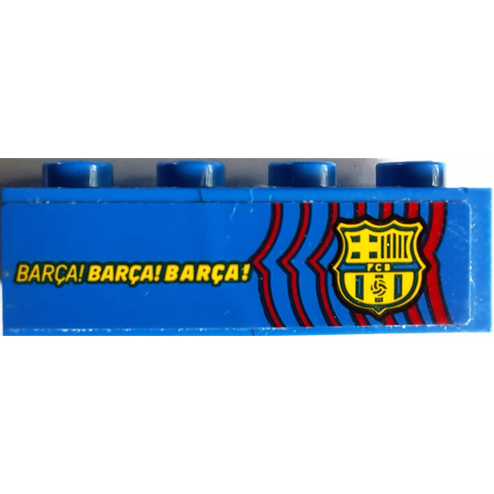 LEGO Brick 1 x 4 with FC Barcelona emblem on both sides Sticker (3010 ...