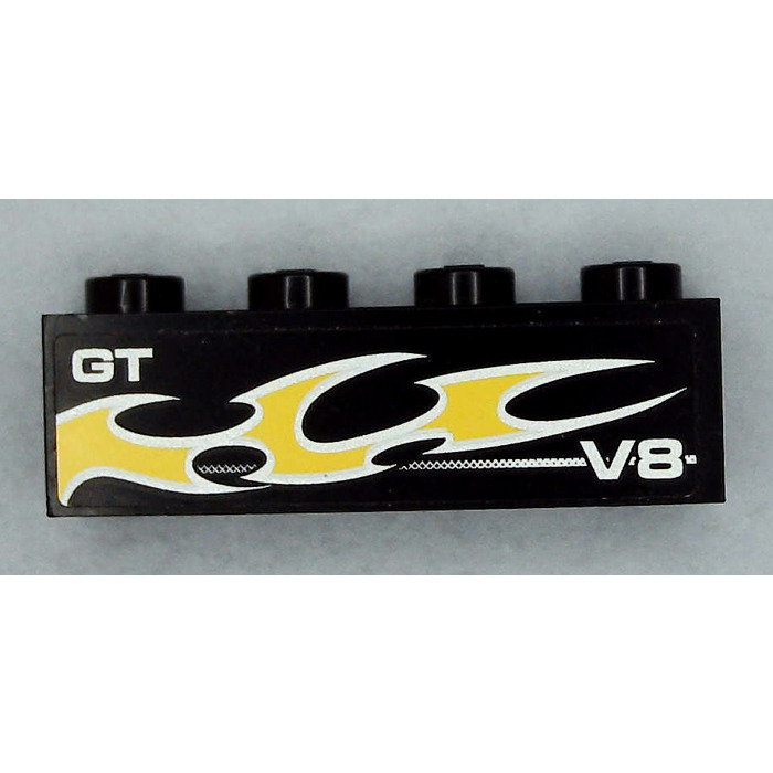 LEGO Brick 1 x 4 with 'GT', 'V8' and Flame Sticker (3010) | Brick Owl ...