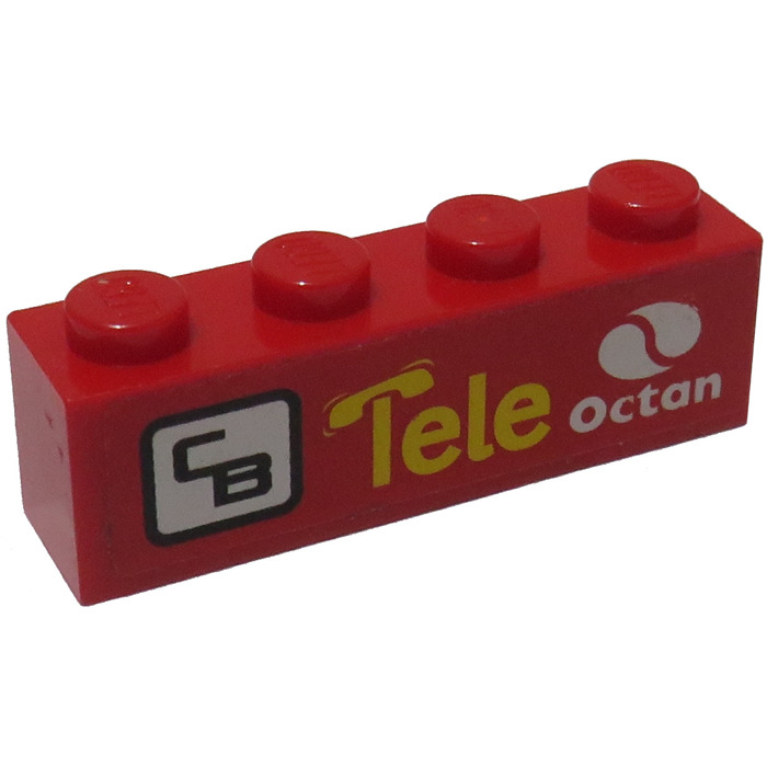 LEGO Brick 1 x 4 with Octan Logo, 'Tele', and 'CB' Pattern (Model Right ...