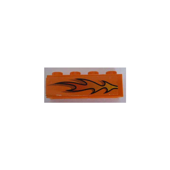 LEGO Brick 1 x 4 with Orange Flame Right Sticker (3010) | Brick Owl ...