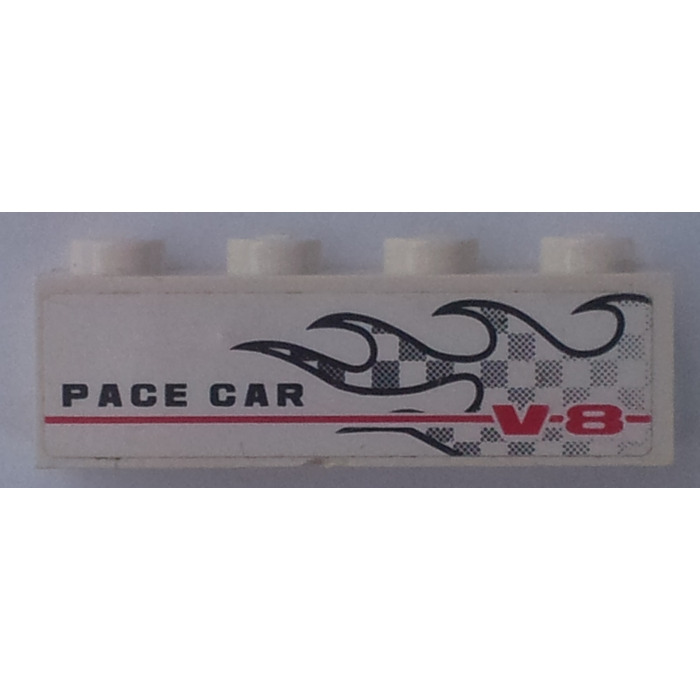 LEGO Brick 1 x 4 with 'PACE CAR V-8' Sticker (3010) | Brick Owl - LEGO ...