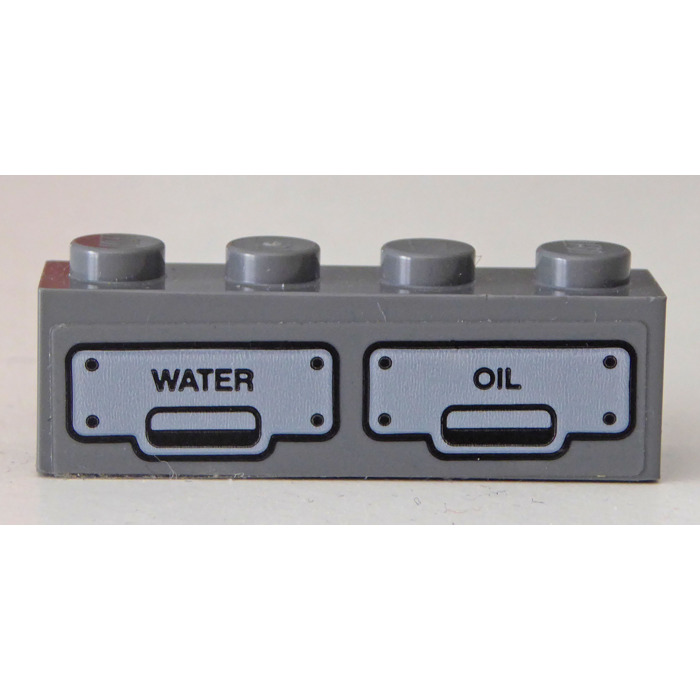 LEGO Brick 1 x 4 with 'WATER' and 'OIL' Sticker (3010) | Brick Owl ...