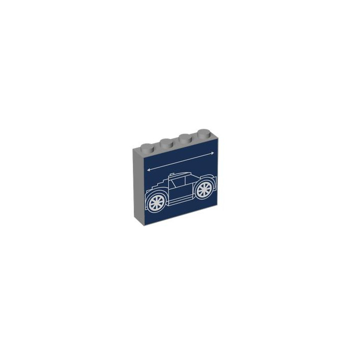 LEGO Brick 1 x 4 x 3 with Car Schematic (Stepped Back Window) (49311 / ...