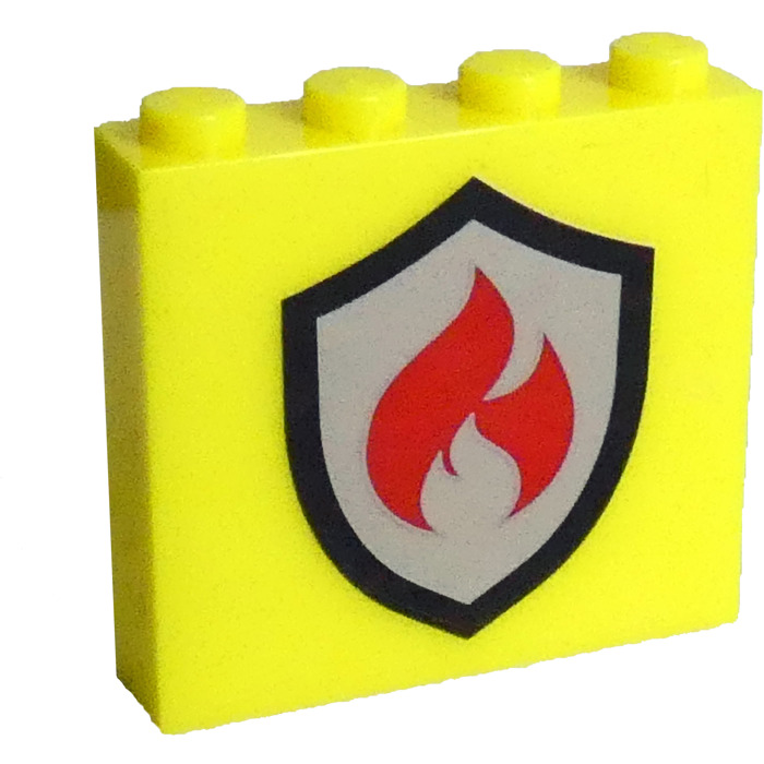 LEGO Brick 1 x 4 x 3 with Silver Logo Fire Badge Sticker | Brick Owl ...