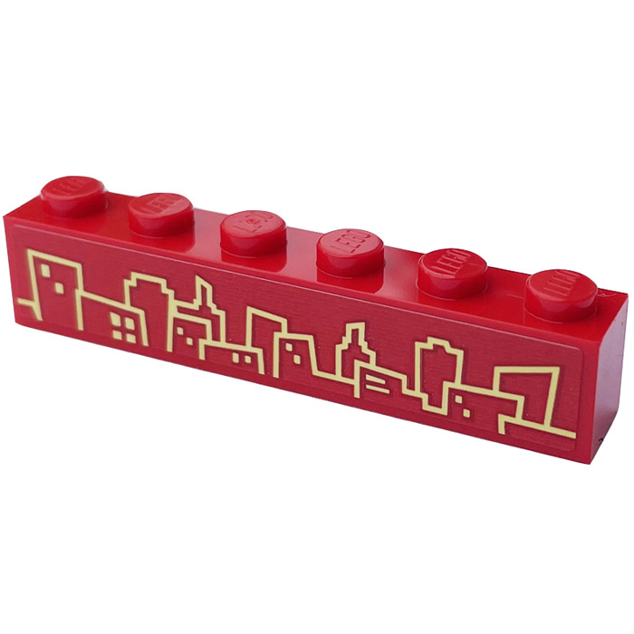 LEGO Brick 1 x 6 with Buildings Sticker (3009) | Brick Owl - LEGO ...