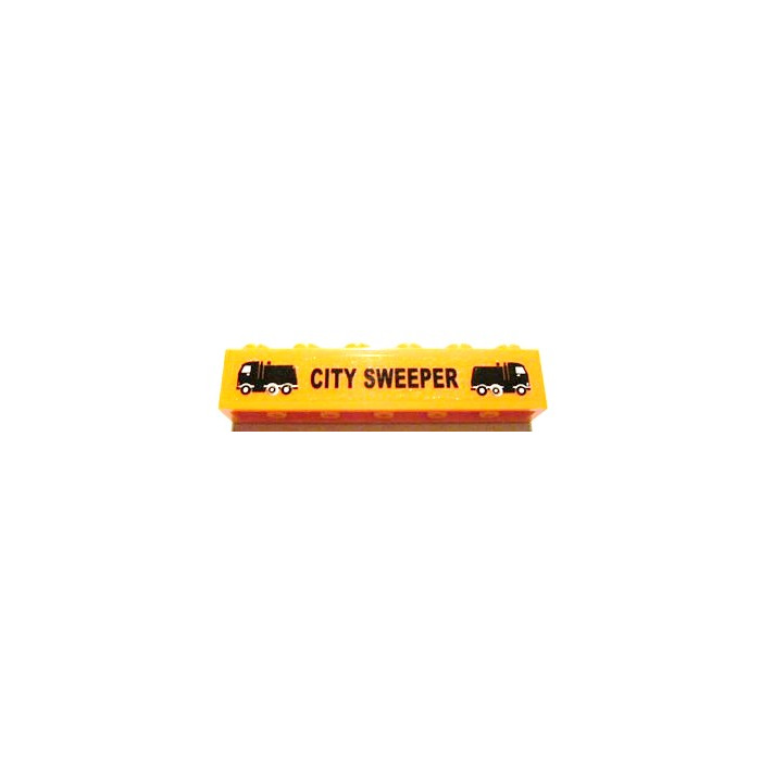 LEGO Brick 1 x 6 with CITY SWEEPER Sticker (3009) | Brick Owl - LEGO ...