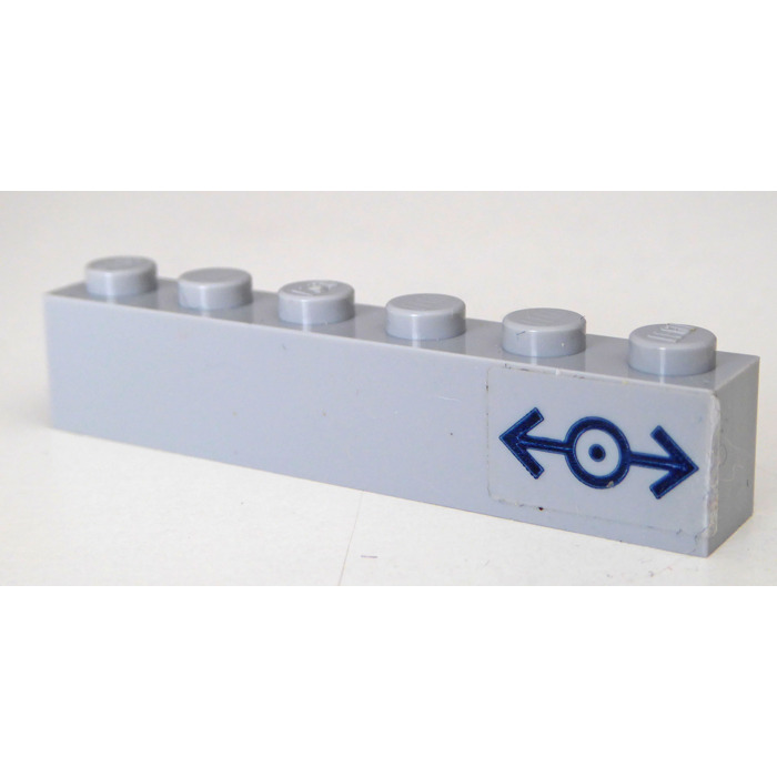 LEGO Brick 1 x 6 with Dark Blue Logo Train - Right Side Sticker (3009 ...