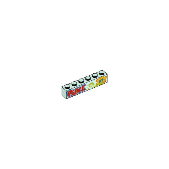 LEGO Brick 1 x 6 with 'PEACE', Flower (3009 / 96115) | Brick Owl - LEGO ...