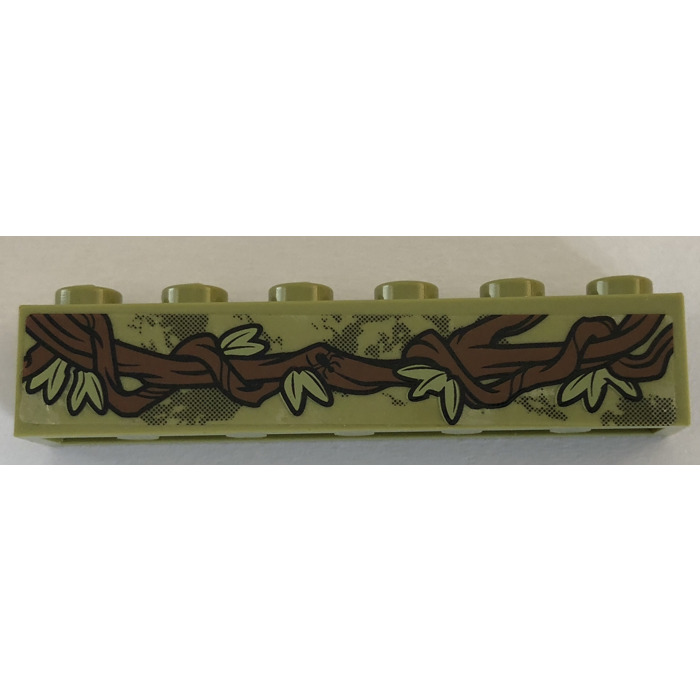 LEGO Brick 1 x 6 with Vines and Leaves (Left Side) Sticker (3009 ...