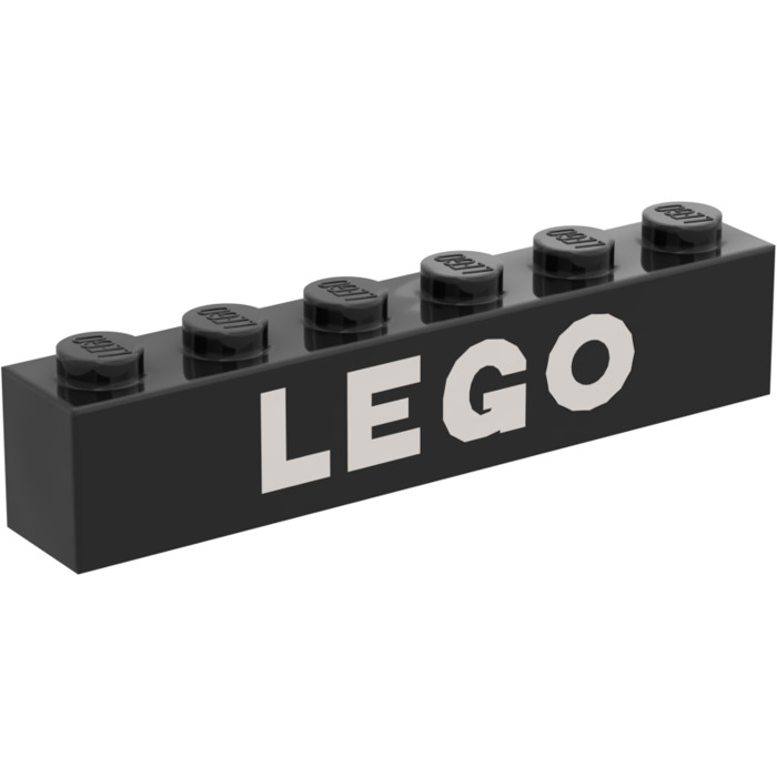 LEGO Brick 1 x 6 with White "LEGO" (3009) | Brick Owl - LEGO Marketplace