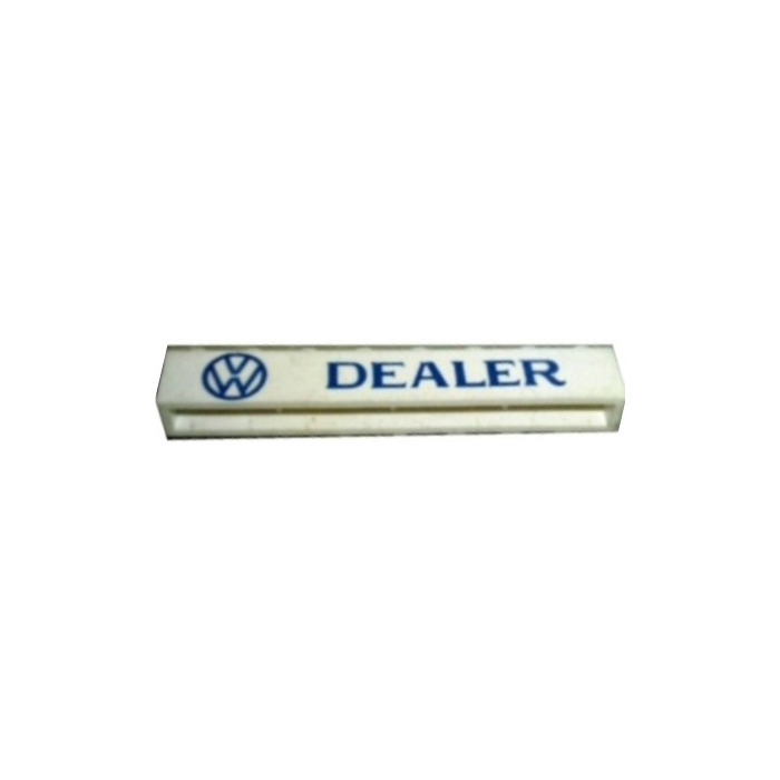 LEGO Brick 1 x 8 with VW Logo and "DEALER" without Bottom Tubes with ...
