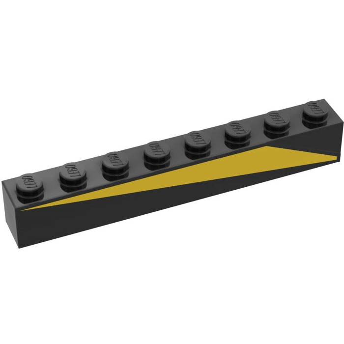 LEGO Brick 1 x 8 with Yellow Triangle (Model Left) Sticker (3008 ...