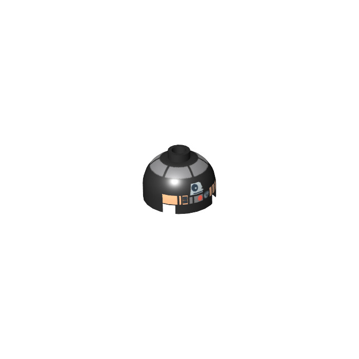 LEGO Brick 2 x 2 Round with Dome Top with R2-Q5 Pattern (with Axle ...