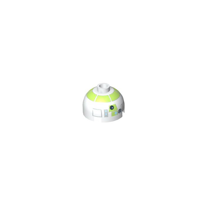 LEGO Brick 2 x 2 Round with Dome Top with Silver and Lime (R7-A7) (with ...