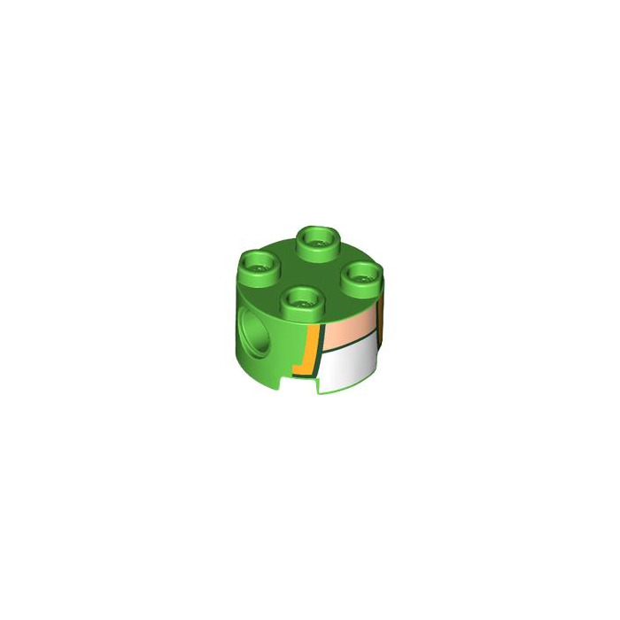 LEGO Brick 2 x 2 Round with Holes with Yellow / Green / Flesh / White ...