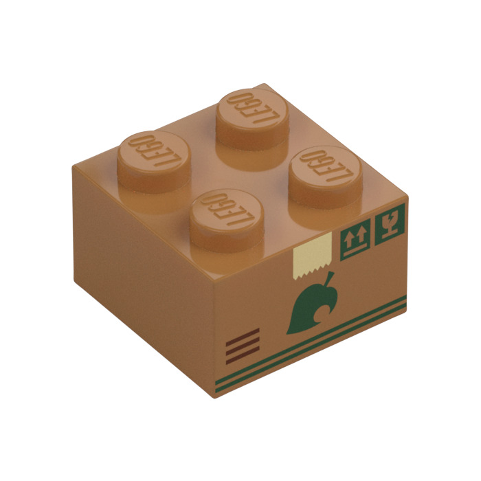 LEGO Brick 2 x 2 with Cardboard Box with Leaf and Labels (3003 / 113121 ...
