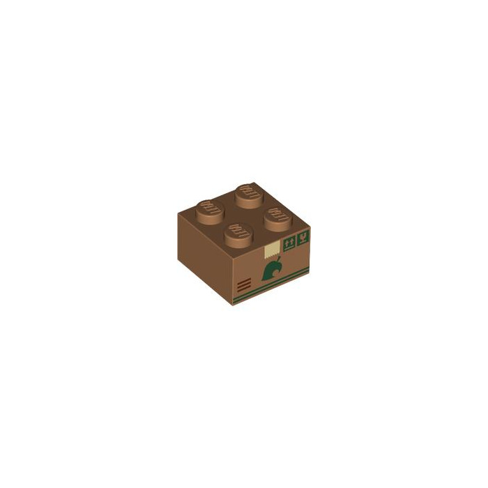 LEGO Brick 2 x 2 with Cardboard Box with Leaf and Labels (3003) | Brick ...