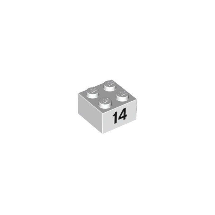 LEGO Brick 2 x 2 with Number 14 (14873 / 97652) | Brick Owl - LEGO ...