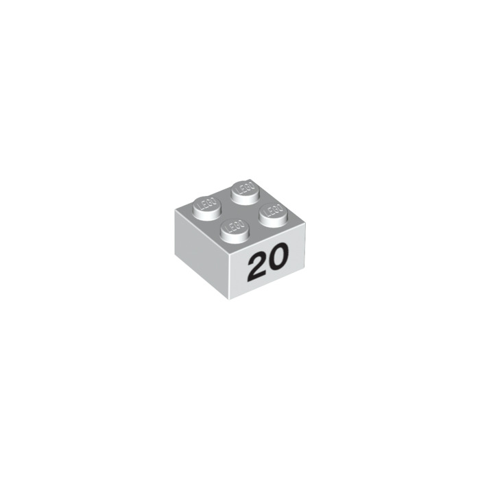 LEGO Brick 2 x 2 with Number 20 (14895 / 97658) | Brick Owl - LEGO ...