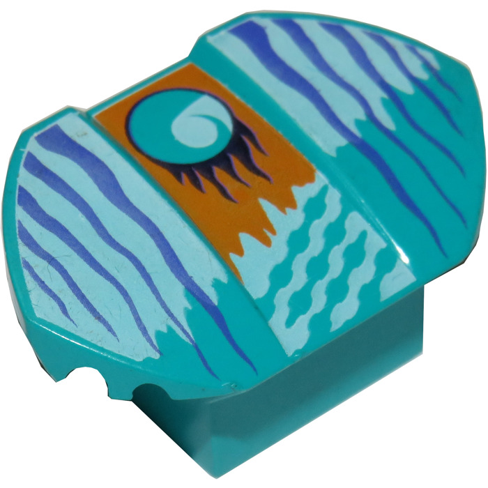 LEGO Brick 2 x 2 with Sloping Top and Curved with Black / Red Gear ...