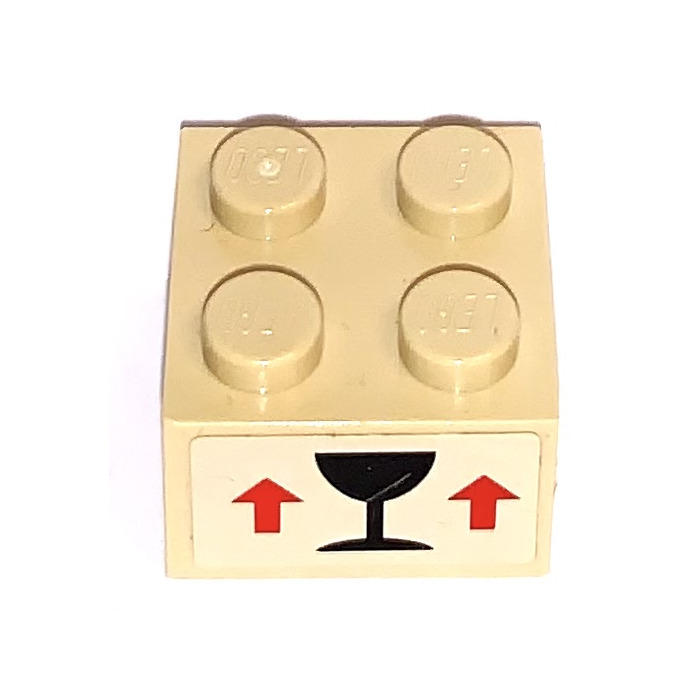 LEGO Brick 2 x 2 with Wineglass and 2 Red Arrows Sticker (3003) | Brick ...