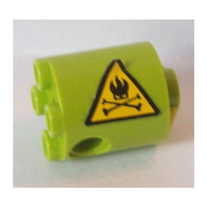 LEGO Brick 2 x 2 x 2 Round with Agents Dr. Inferno Logo and Crossed ...