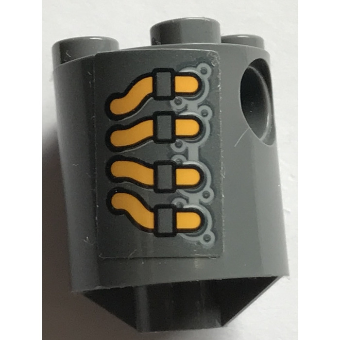 LEGO Brick 2 x 2 x 2 Round with Four Vehicle Exhaust Pipes Sticker with ...