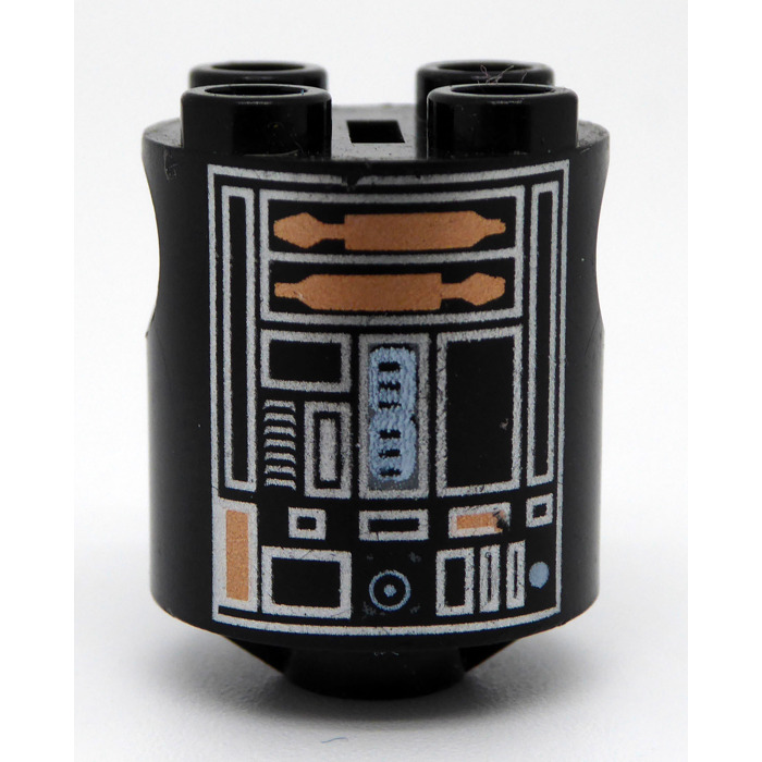 LEGO Brick 2 x 2 x 2 Round with Gray, Orange, Black, and White ...