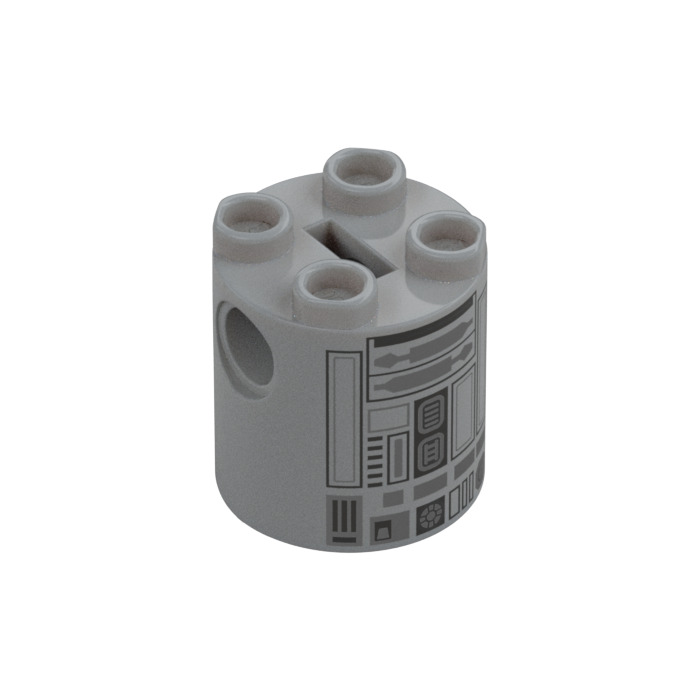 LEGO Brick 2 x 2 x 2 Round with R2-BHD Droid Body with Bottom Axle ...