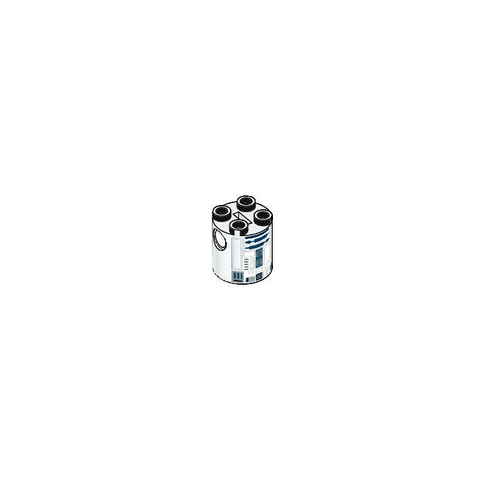 LEGO Brick 2 x 2 x 2 Round with R2-D2 Astromech Droid Body with Bottom ...