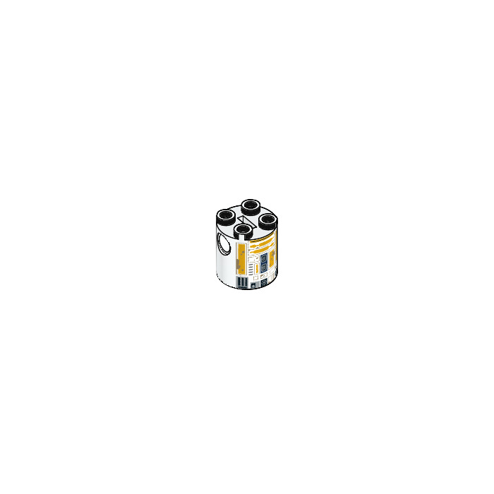 LEGO Brick 2 x 2 x 2 Round with R5-A2 Yellow with Bottom Axle Holder ...