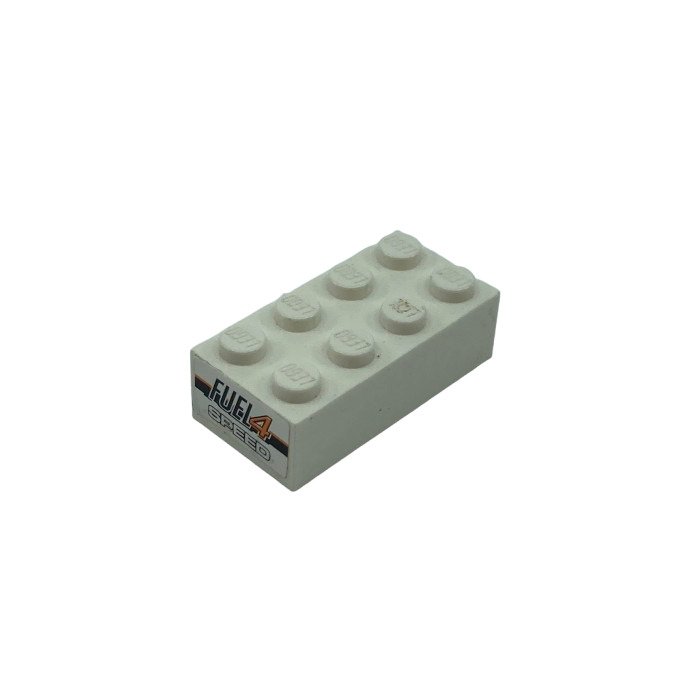 LEGO Brick 2 x 4 with 'FUEL4 SPEED' Logo on Both Sides Sticker (3001 ...