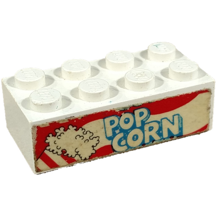 LEGO Brick 2 x 4 with Popcorn (2 sides) Sticker (3001) | Brick Owl ...