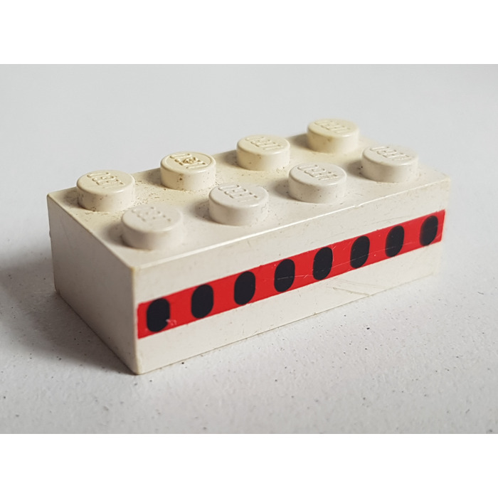 LEGO Brick 2 x 4 with Red Stripe with 8 Plane Windows (Earlier, without ...