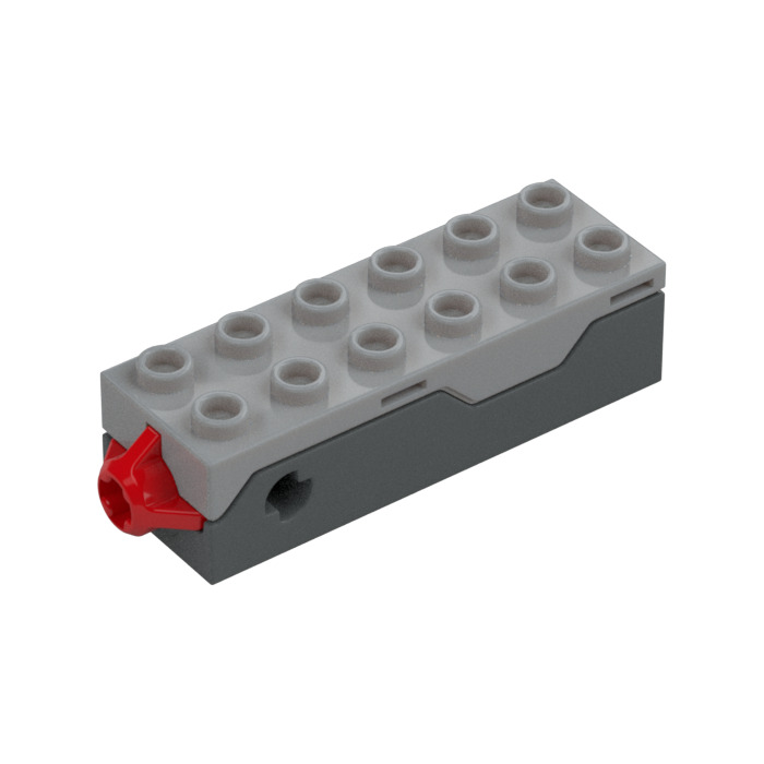 LEGO Brick 2 x 6 x 1.3 Spring Shooter with Medium Stone Gray Top (49743 ...