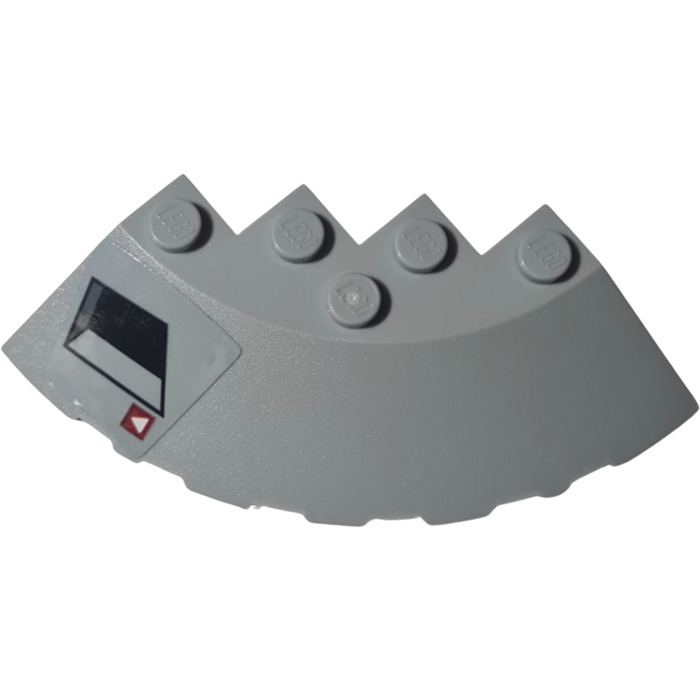 LEGO Brick 6 x 6 Round (25°) Corner with Black Vent and White Triangle ...