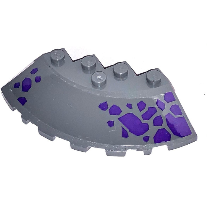 LEGO Brick 6 x 6 Round (25°) Corner with Purple spots (left) Sticker ...