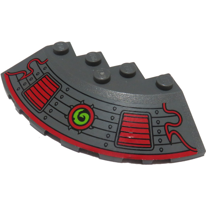 LEGO Brick 6 x 6 Round (25°) Corner with Red Access Panels 70504 ...