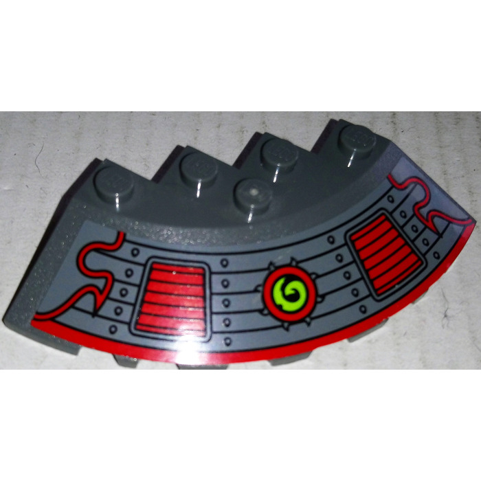 LEGO Brick 6 x 6 Round (25°) Corner with Red Access Panels 70504 ...